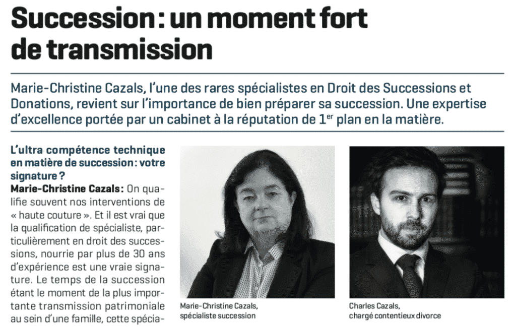 Le cabinet Cazals dans les médias - Cabinet d'avocats CAZALS